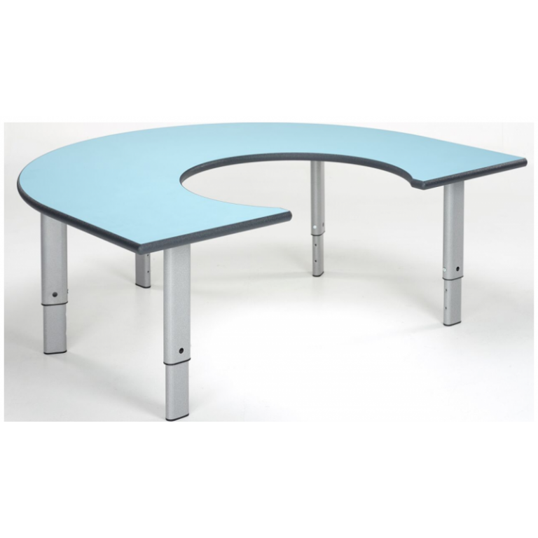 Metalliform Rainbow Height Adjustable Horseshoe Table