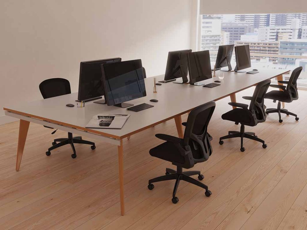 Oslo 6 Person Back to Back Rectangular Bench Desks | Best Value